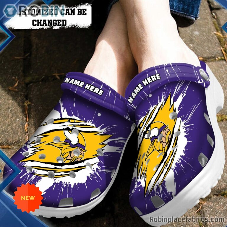 Minnesota Vikings Crocs - Personalized M.Vikings Football Ripped Claw ...