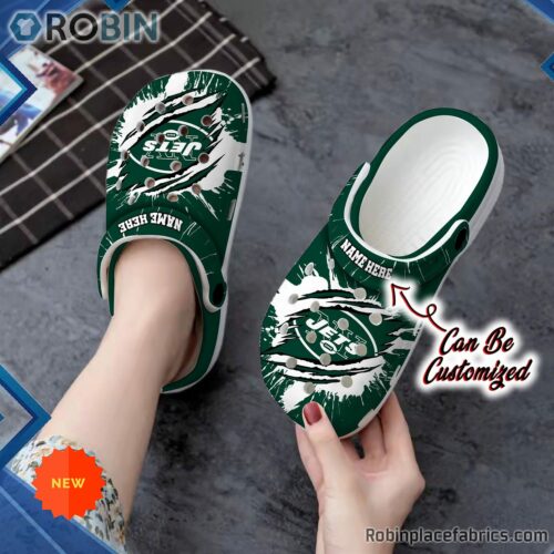 New York Jets Crocs - Personalized NY Jets Football Ripped Claw Clog ...