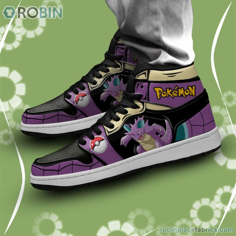 Pokemon Nidoking JD Sneakers Custom Pokemon Anime Shoes - RobinPlaceFabrics