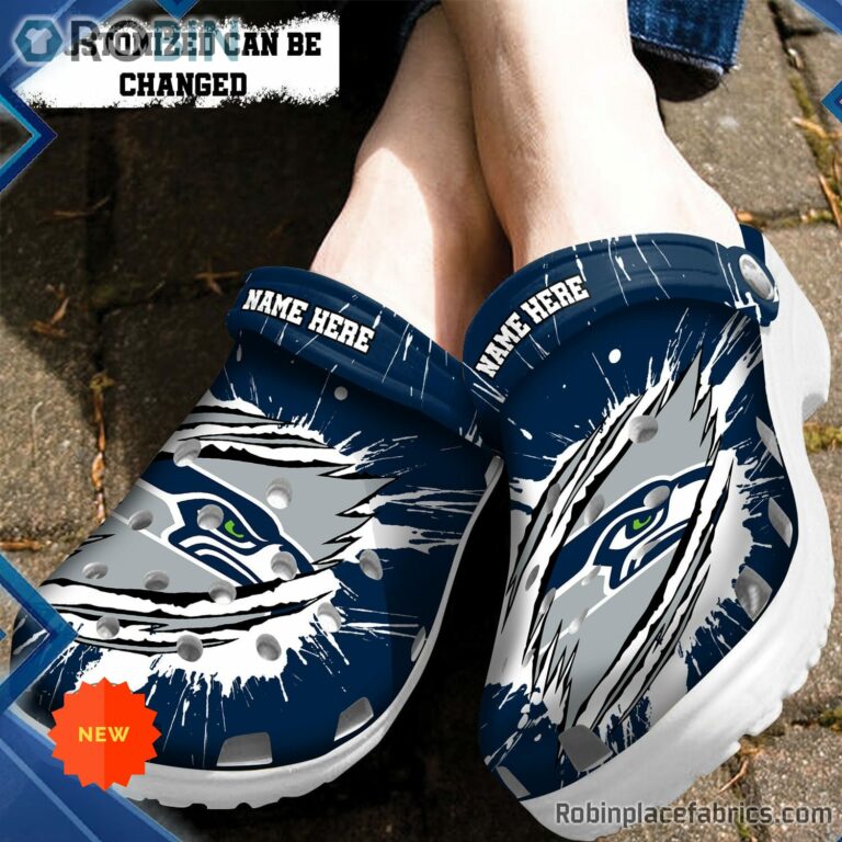 Seattle Seahawks Crocs - Personalized S.Seahawks Football Ripped Claw ...