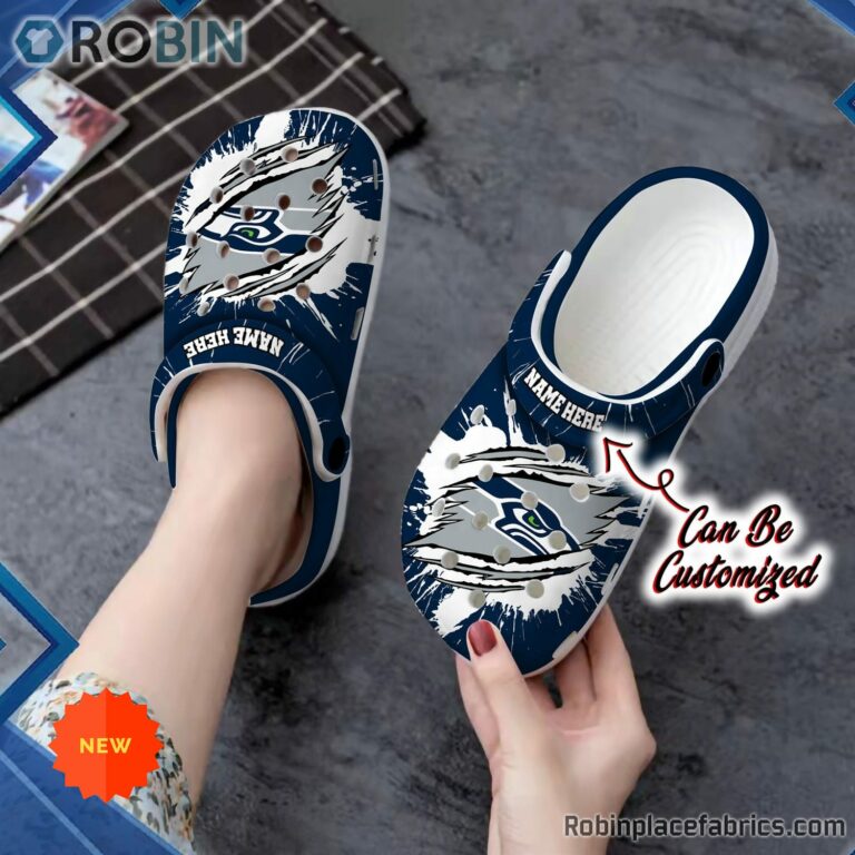 Seattle Seahawks Crocs - Personalized S.Seahawks Football Ripped Claw ...