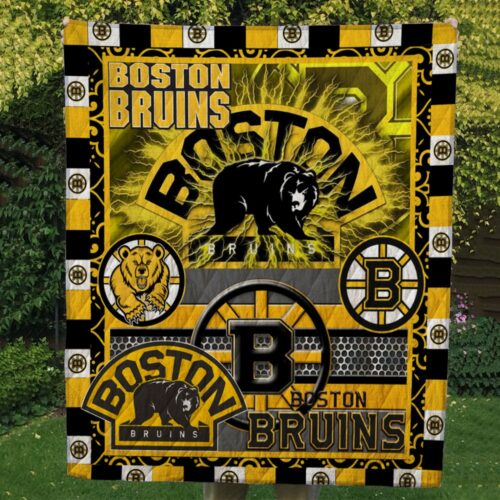 Boston Bruins Quilt Blanket - RobinPlaceFabrics