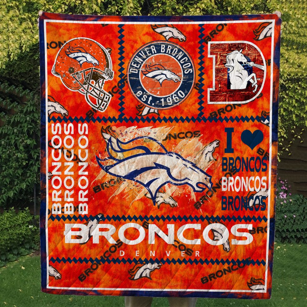 Denver Broncos Quilt Blanket RobinPlaceFabrics