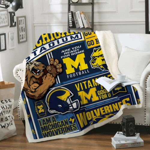 Michigan Wolverines Quilt Blanket #2 - RobinPlaceFabrics