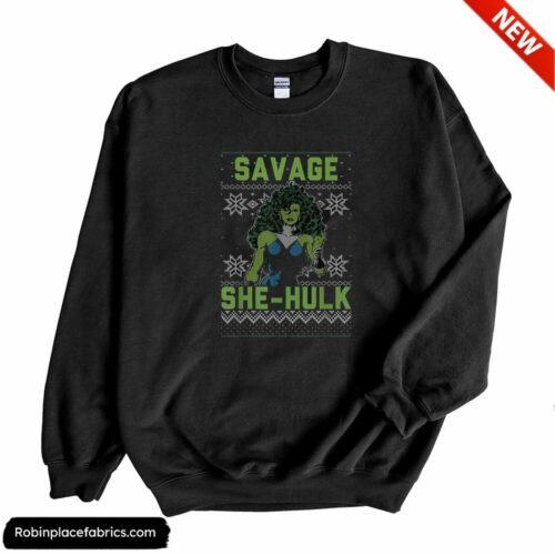 She Hulk Marvel She Hulk Savage Ugly Christmas Shirt - RobinPlaceFabrics