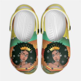 Afro Queen Black Girl African American Crocs Classic Clogs Shoes ...