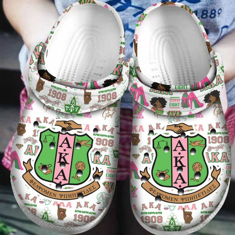 Alpha Kappa Alpha AKA 1908 Crocs Classic Clogs Shoes - RobinPlaceFabrics