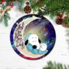 Snoopy Dog Sleep Love You To The Moon Galaxy Ornament - Christmas ...