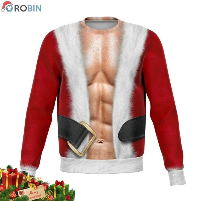 Muscle Santa Sexy Christmas Ugly Sweater - RobinPlaceFabrics