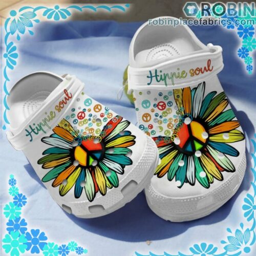 Hippie Soul Floral Crocs Clog Shoes - RobinPlaceFabrics