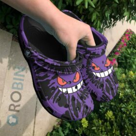 Gengar Tie Dye Face Classic Crocs Pokemon - RobinPlaceFabrics