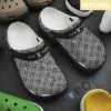 LV Louis Vuitton Retro Black White Monogram Crocs - RobinPlaceFabrics