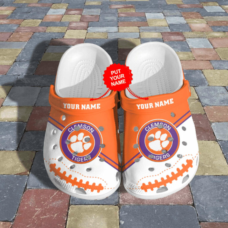 Custom Clemson Tigers Football NCAA Crocs - RobinPlaceFabrics