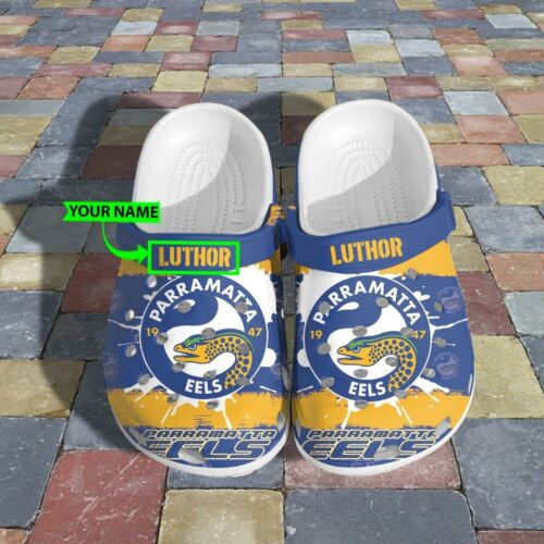 Custom Parramatta Eels NRL Crocs - RobinPlaceFabrics