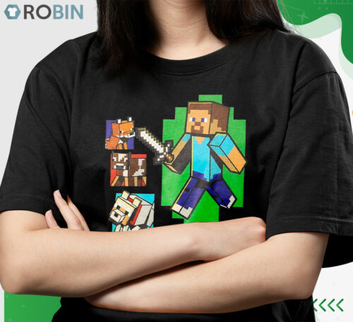 Minecraft Steve And Friends Shirt - RobinPlaceFabrics