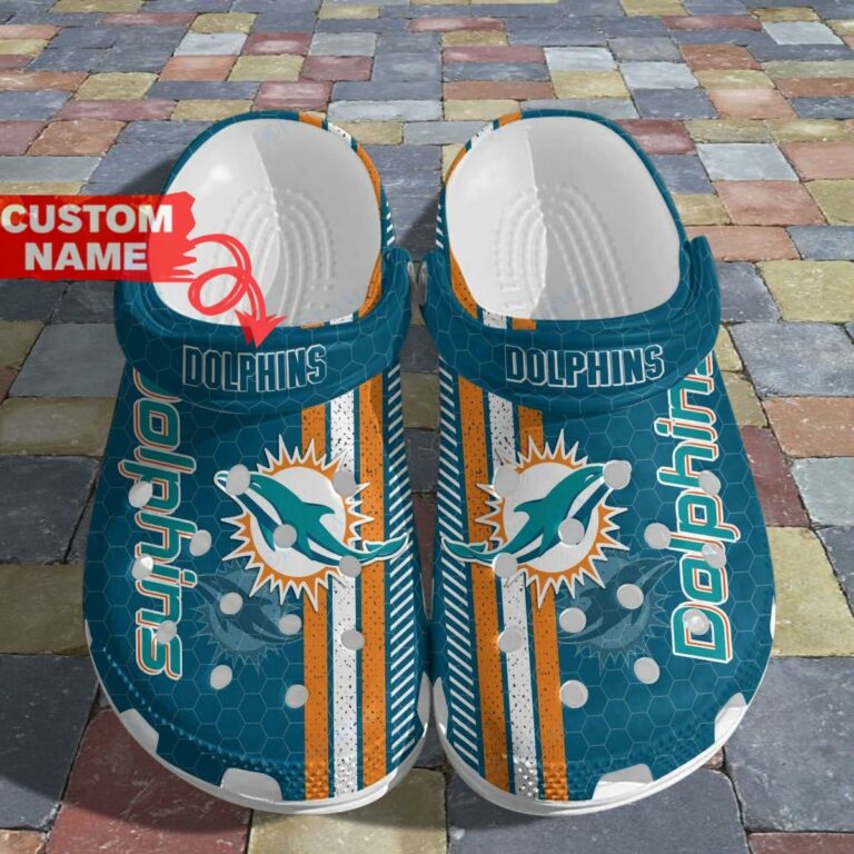 Personalized NFL Football Miami Dolphins Crocs - RobinPlaceFabrics