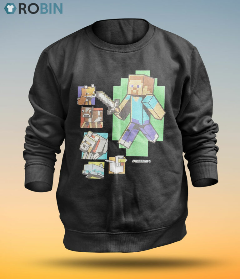 Minecraft Steve And Friends Shirt - RobinPlaceFabrics