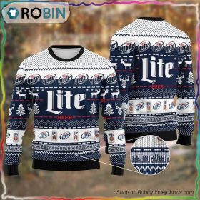 Miller Lite Christmas Sweater Royal Blue - RobinPlaceFabrics