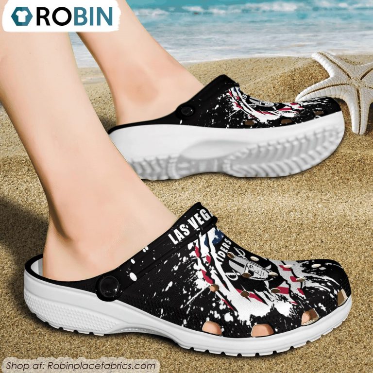 Las Vegas Raiders American Flag Pattern Printed Crocs Shoes, Las Vegas ...