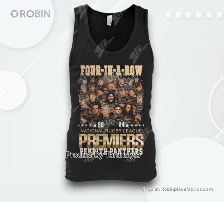 Penrith Panthers 4 In A Row 2024 National Rugby League Premiers T Shirt ...