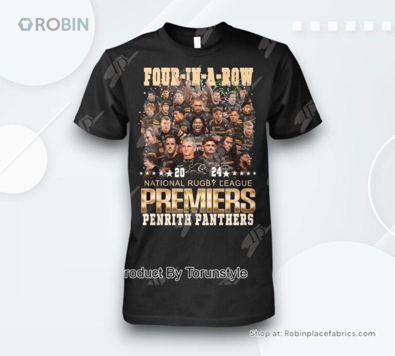 Penrith Panthers 4 In A Row 2024 National Rugby League Premiers T Shirt ...