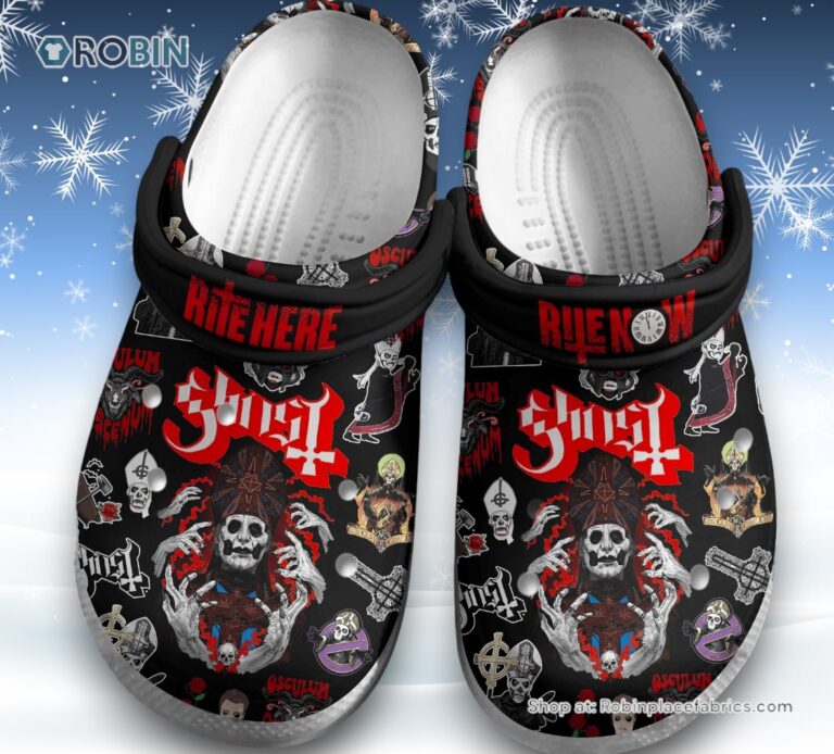 Rite Here Ghost Halloween Night Unisex Classic Crocs - RobinPlaceFabrics