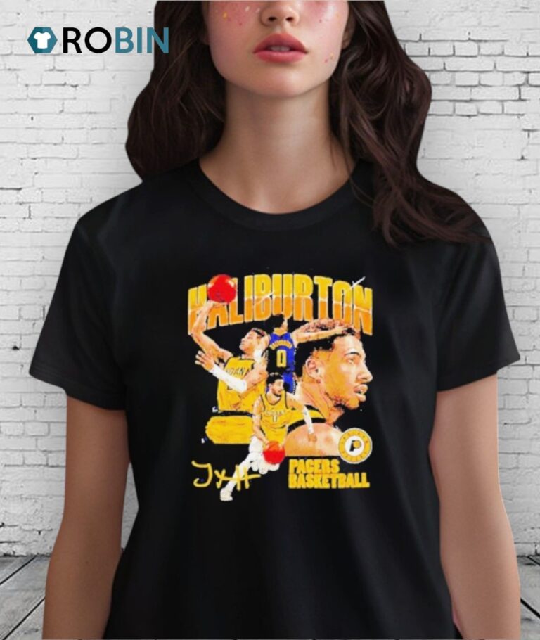Tyrese Haliburton Indiana Pacers Basketball Signature Collage Shirt ...
