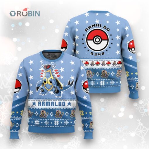 Pokemon Gen 3 Armaldo Ugly Christmas Sweater - RobinPlaceFabrics